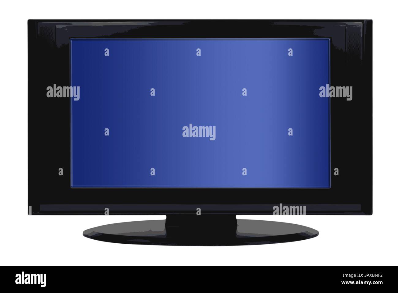 Black flatscreen tv with blue display - isolated Black flatscreen tv ...