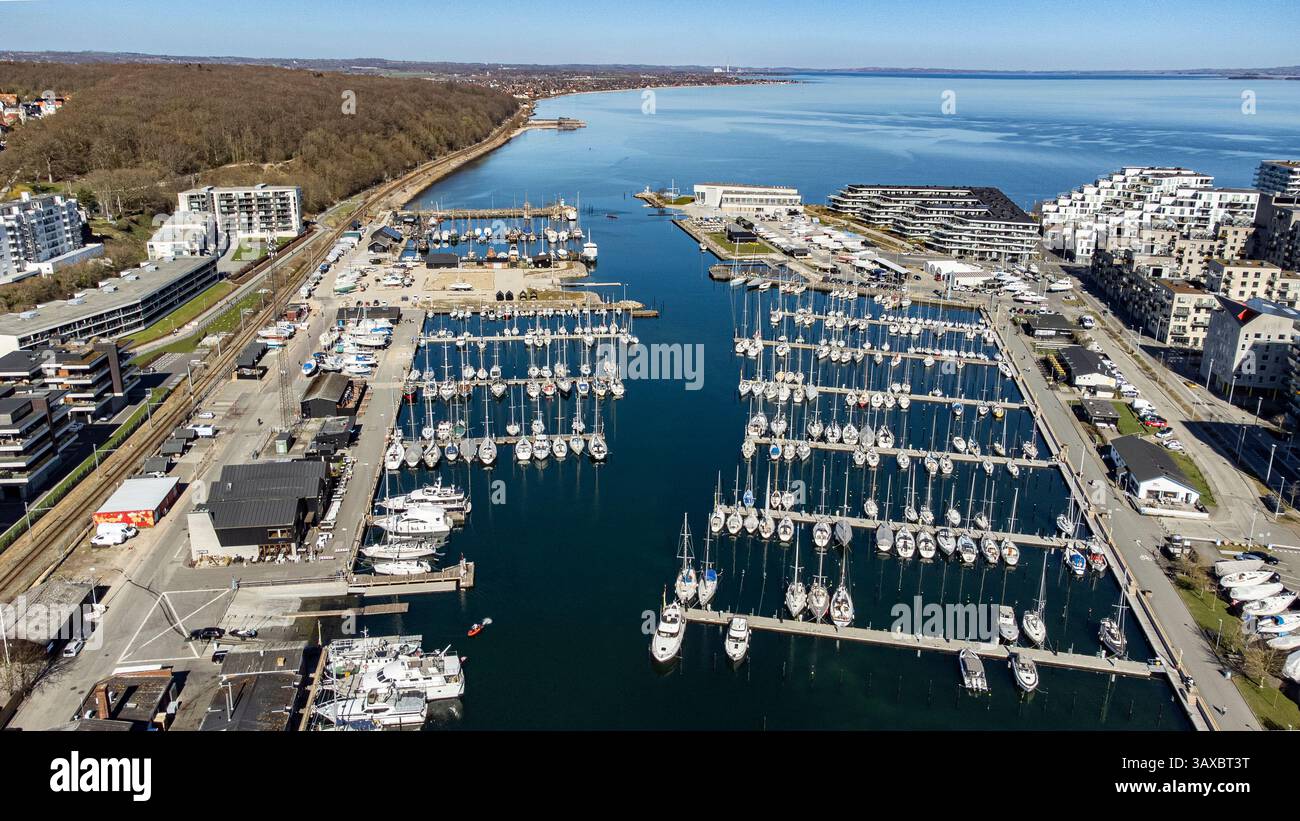 Aarhus marina and sailsport area Stock Photo - Alamy
