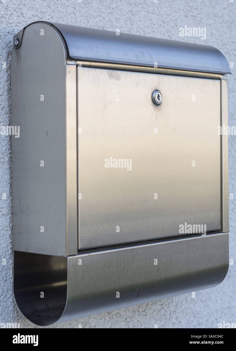 Modern metal post box with newspaper roll, Austria, Europe Stock Photo ...