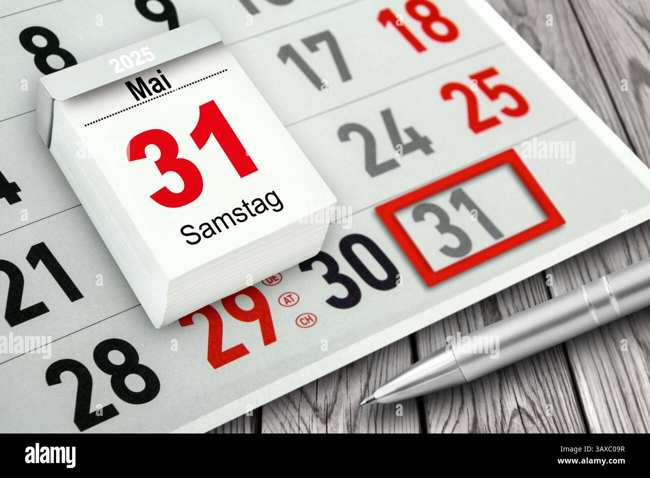 Deutscher Kalender Datum 31. Mai 2025 Samstag Stock Photo - Alamy