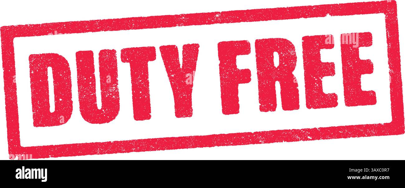 Vector illustration of the word Duty free in red ink stamp Stock Vector ...