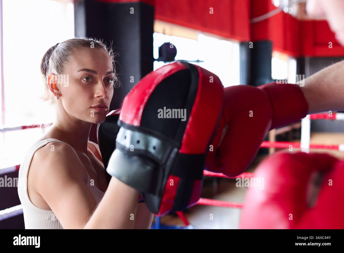 Woman man having boxing training hi-res stock photography and images ...