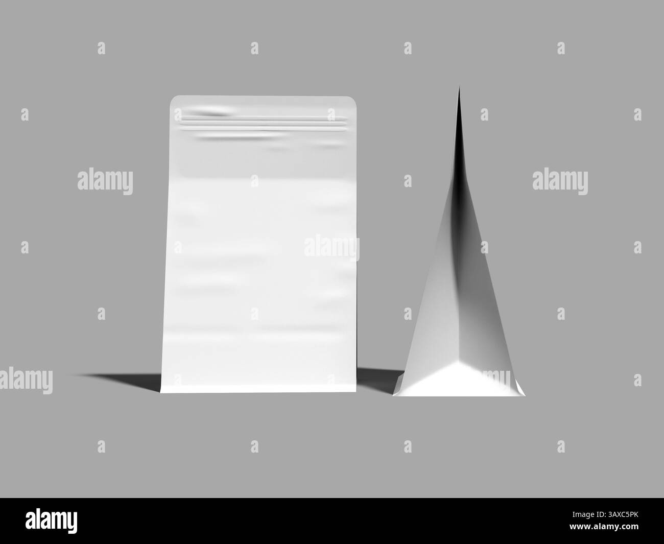 White Blank Three Zip Pouches Mockup Front and Side View Stock Photo ...