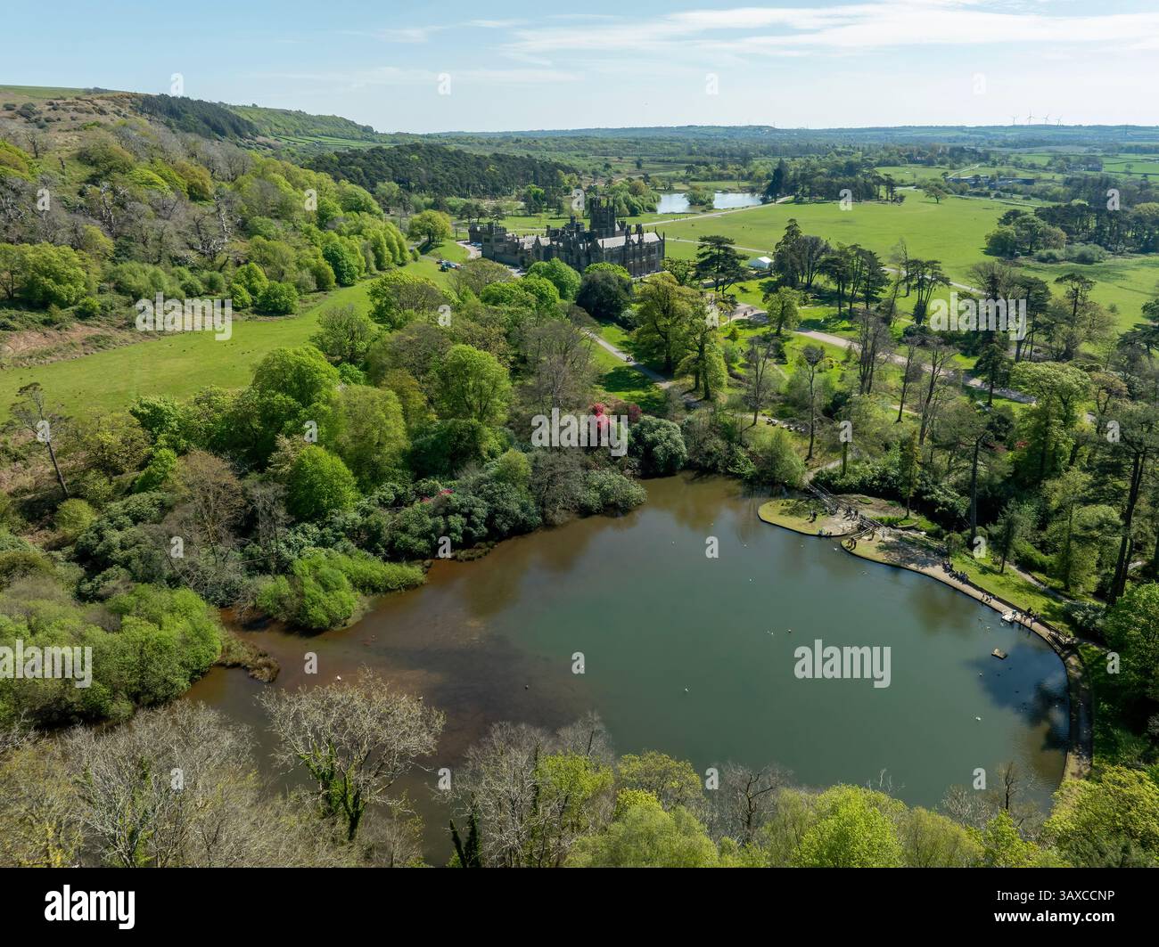 Editorial Port Talbot, UK - April 20, 2025: An aerial view of Margam ...
