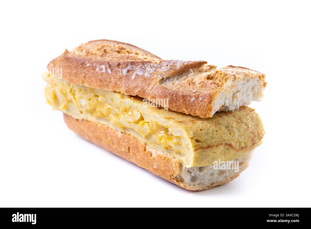 Spanish potato omelette sandwich isolated on white background Stock ...