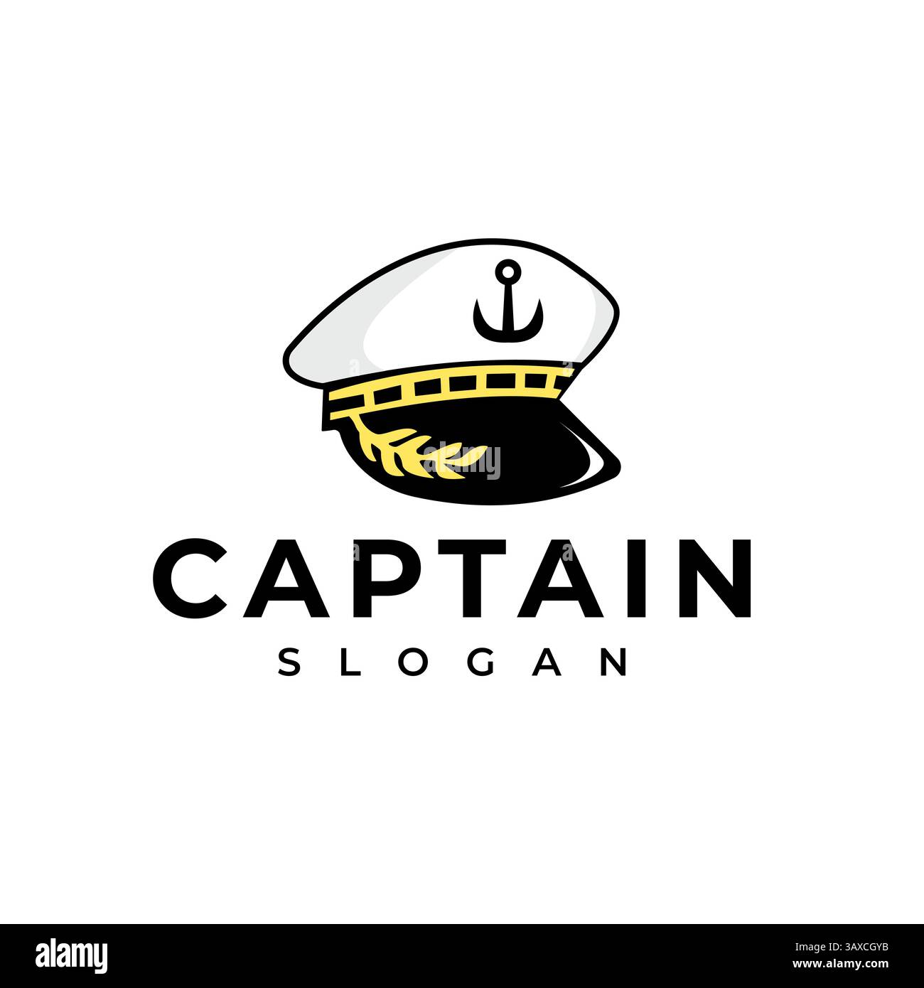 Vector illustration of a captain's hat icon, also known as a sailor's ...