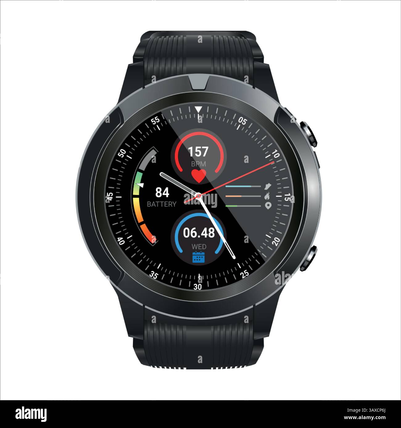 Smartwatch wristwatch isolated, realistic vector illustration Stock ...