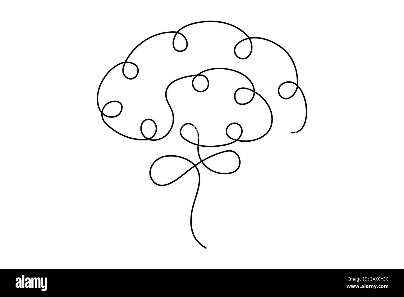 One line art brain silhouette design, Logo design, Hand drawn ...