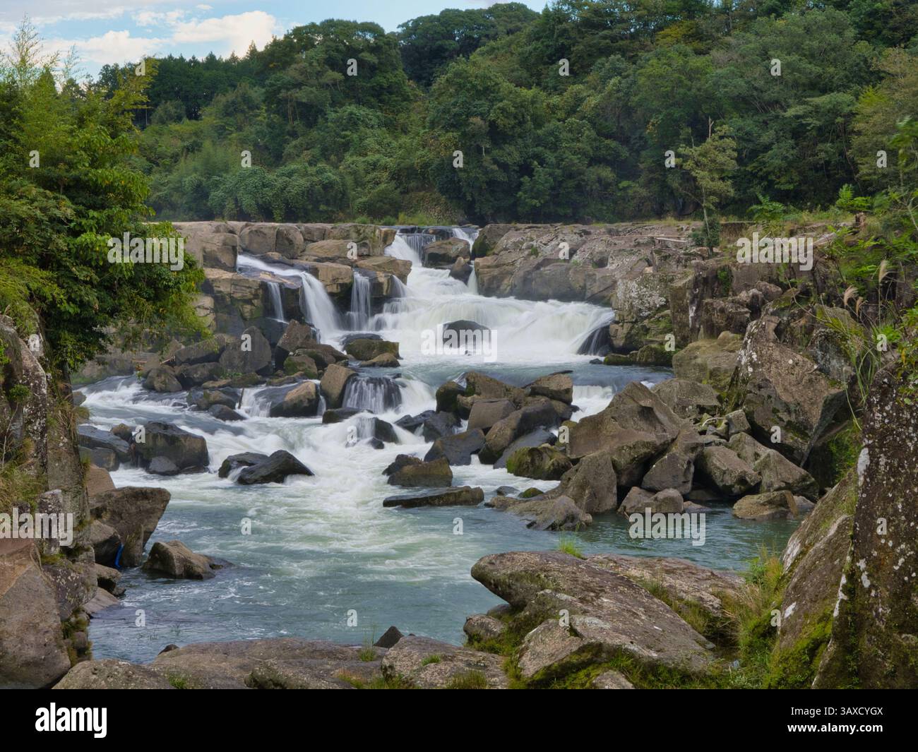 Sogi Waterfalls flowing through striking rock formations in Japan ...