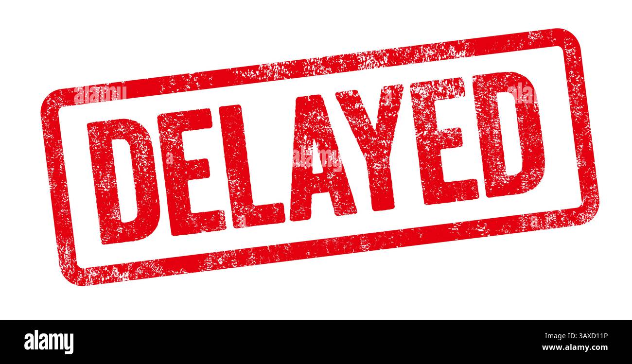 Red stamp on a white background - Delayed Stock Photo - Alamy
