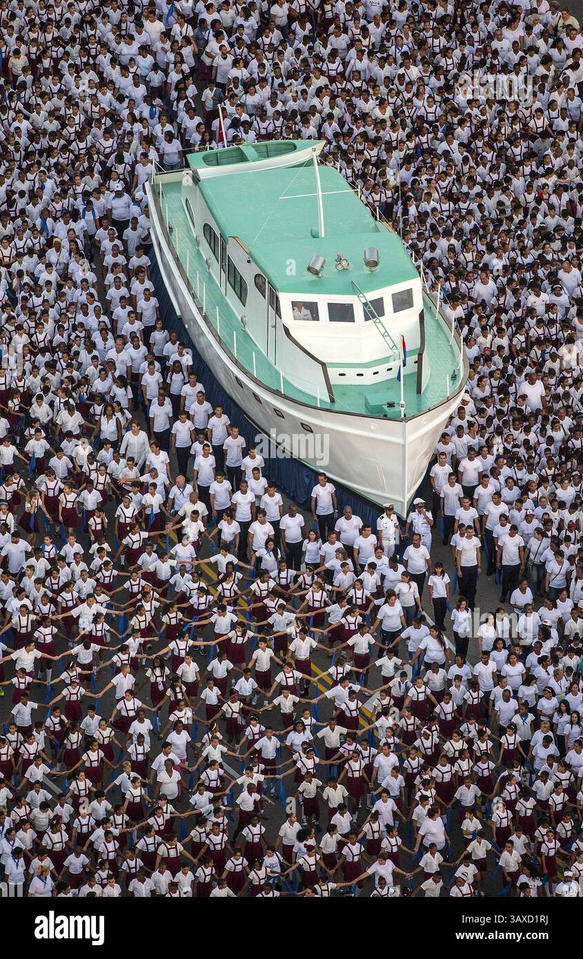 January 2, 2017 - Havana, CUBA - A replica of the Granma yacht is ...