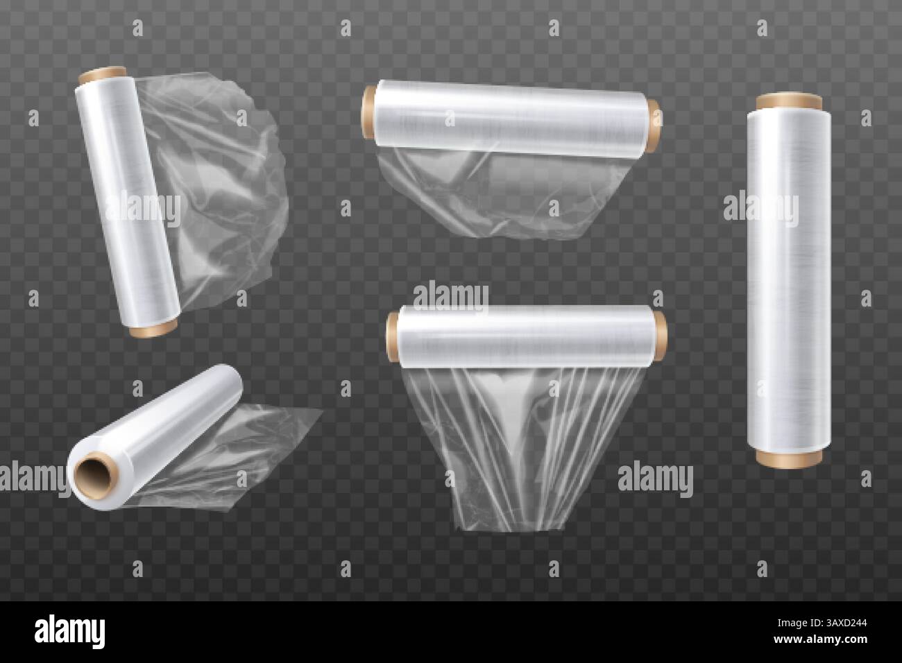 Cling film. Pvc stretch wrap roll, transparent foil plastic ...