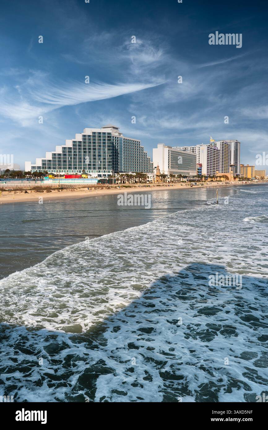 Daytona Beach Florida skyline on Atlantic Ocean shore Stock Photo - Alamy