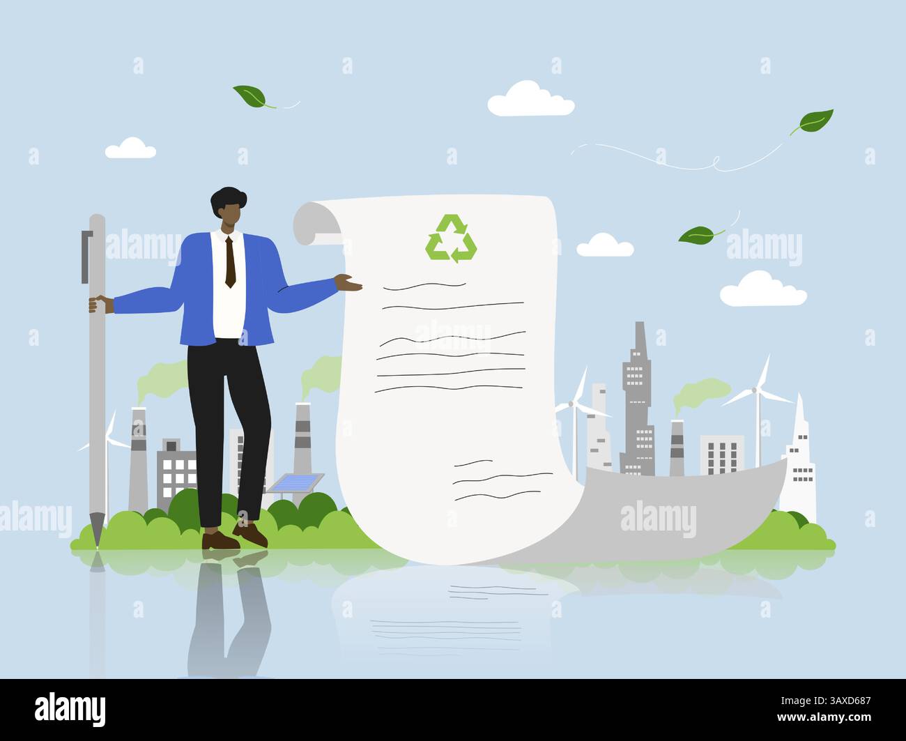 Sustainable Practices Illustrated Environmental Strategy and Recycling ...