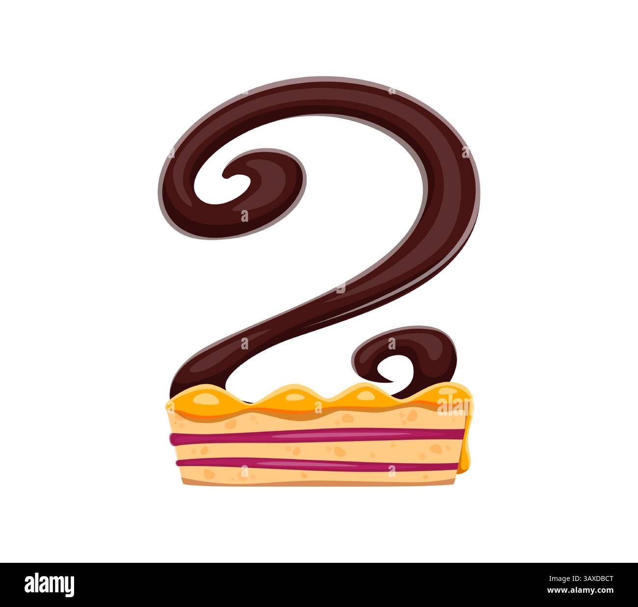Pastry dessert font chocolate cake digit 2 two. Pastry and ...