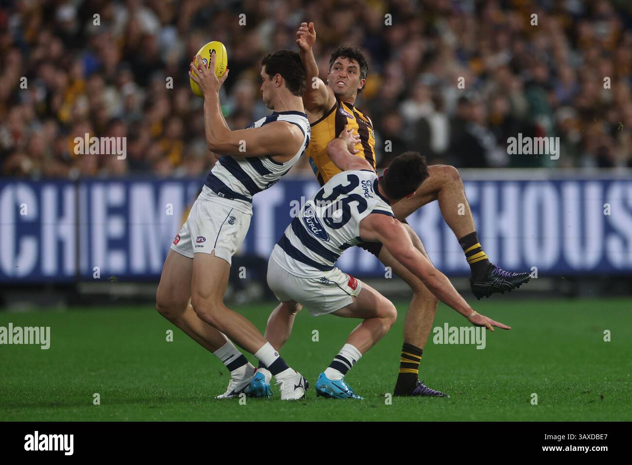 Melbourne, Australia. 21st Apr, 2025. Shannon Neale of the Cats marks ...