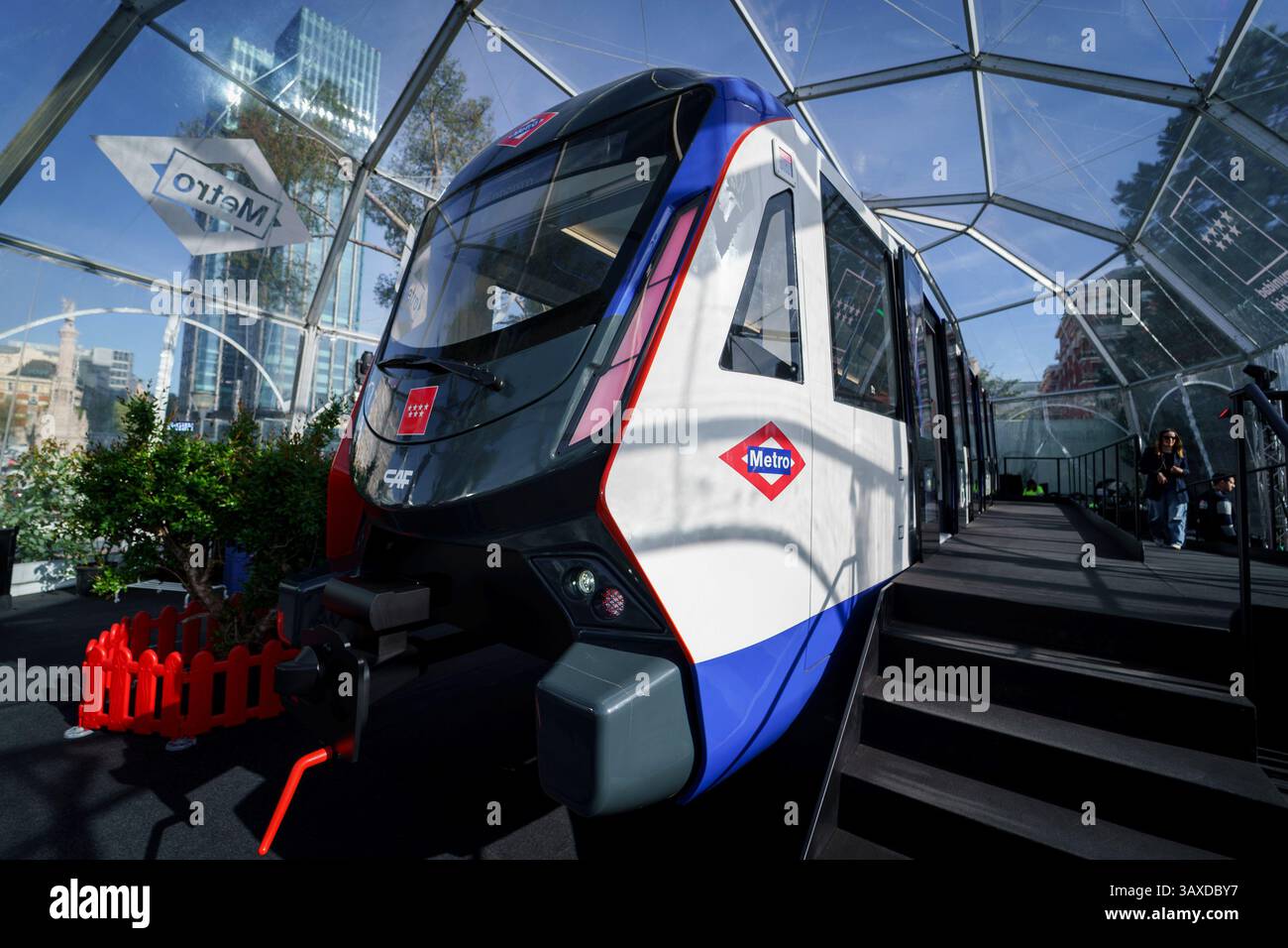 A model of a metro carriage during a visit to the exhibition 'New Metro ...