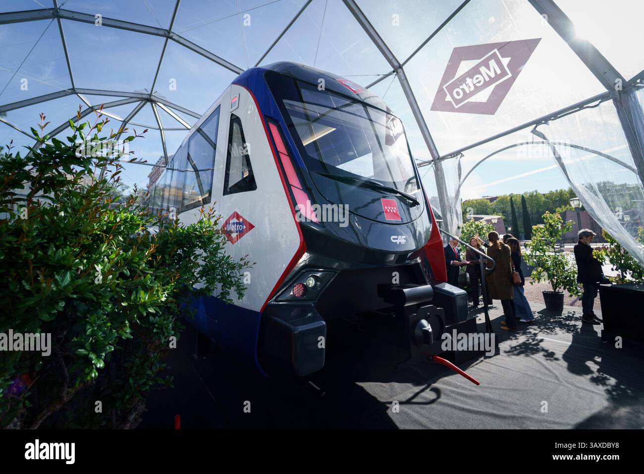 A model of a metro carriage during a visit to the exhibition 'New Metro ...