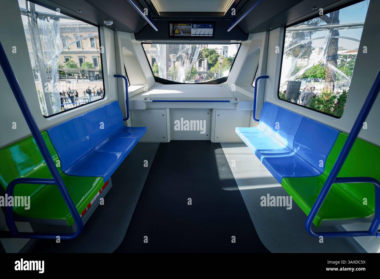 A model of a metro carriage during a visit to the exhibition 'New Metro ...