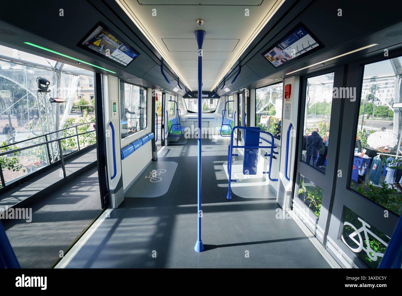 A model of a metro carriage during a visit to the exhibition 'New Metro ...
