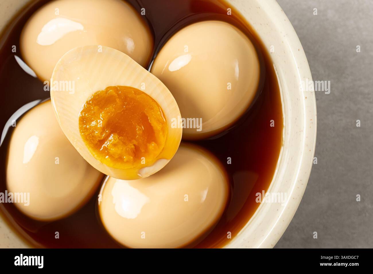 Soy Sauce Marinated Soft Boiled Egg Stock Photo - Alamy