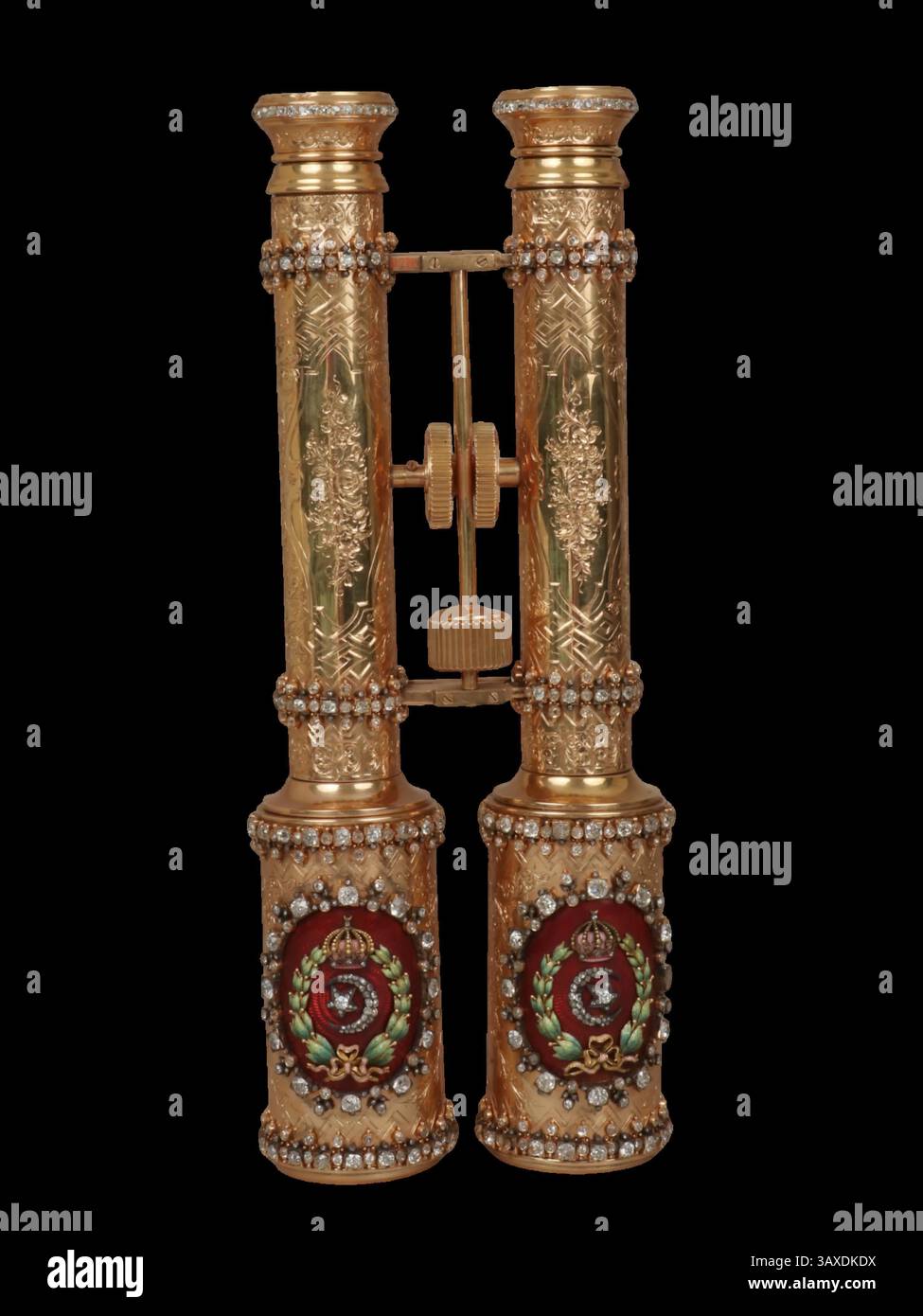 ornate gold british antique field glasses, 19th century optical ...