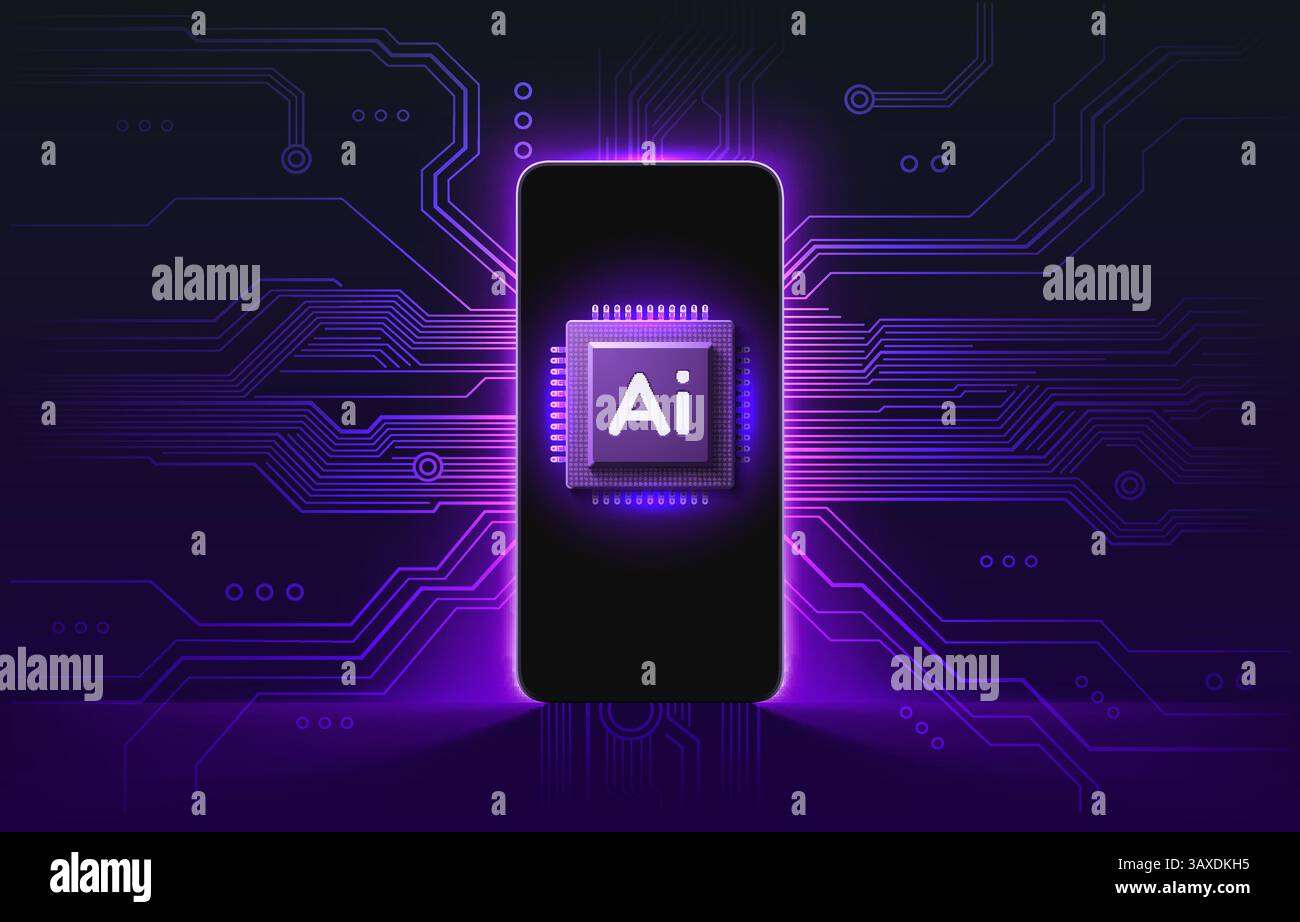 Ai chip phone, innovation tech, ai art technology. Vector Stock Vector ...