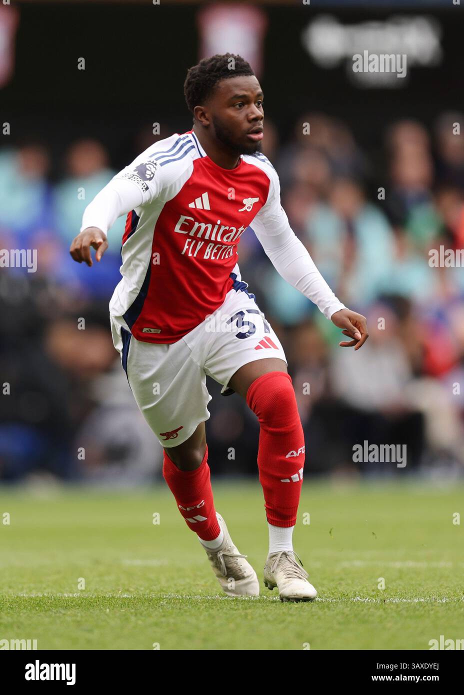 Ipswich, England, 20th April 2025. Nathan Butler-Oyedeji of Arsenal ...