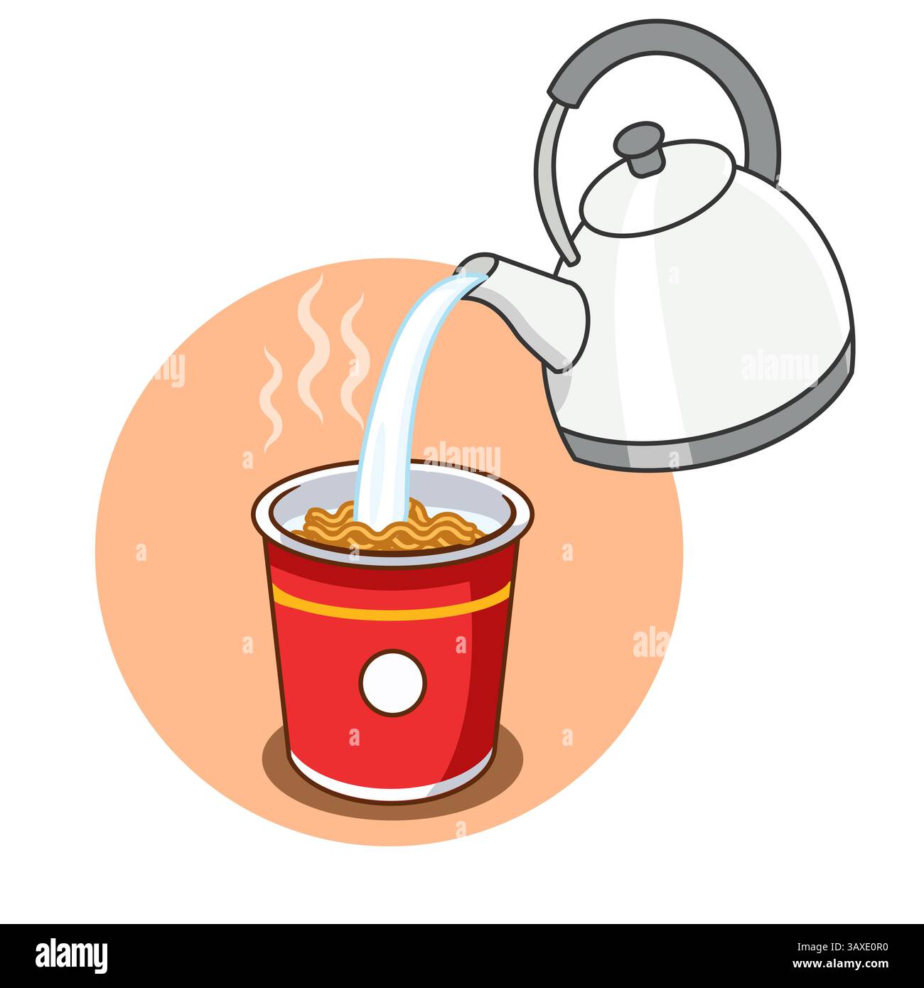 Tutorial How to Cook Instant Cup Noodle Step 3, Pour Hot Water into the ...