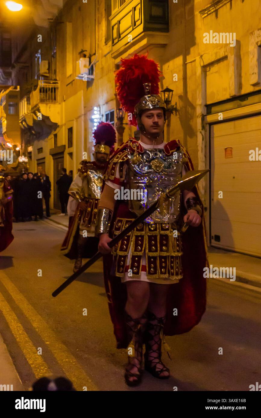 COSPICUA, MALTA - APRIL 18th, 2025 Historical Reenactor In Ornate Roman ...