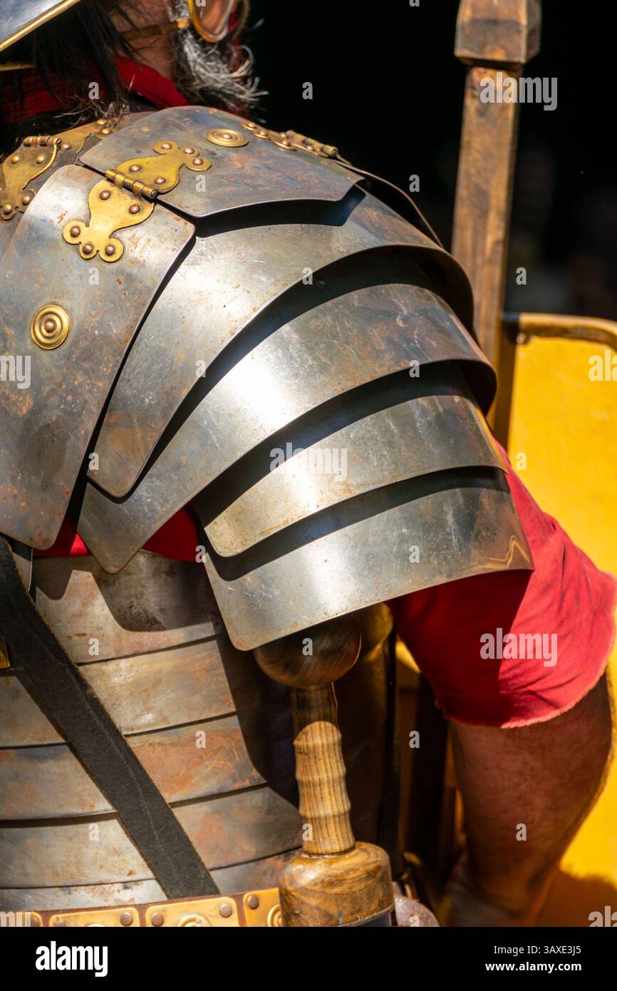 texture and metal of ancient roman legionary armor plates, lorica ...