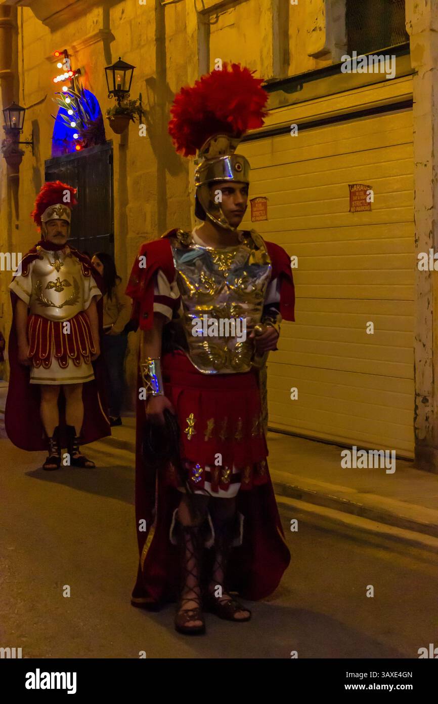 COSPICUA, MALTA - APRIL 18th, 2025 Historical Reenactor In Ornate Roman ...