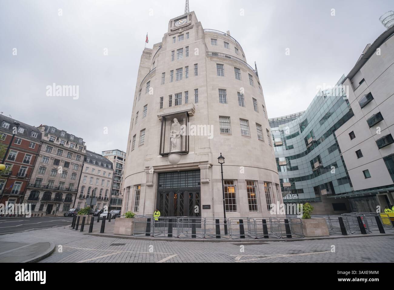 Restored sculpture of Ariel and Prospero behind a screen by Eric Gill ...
