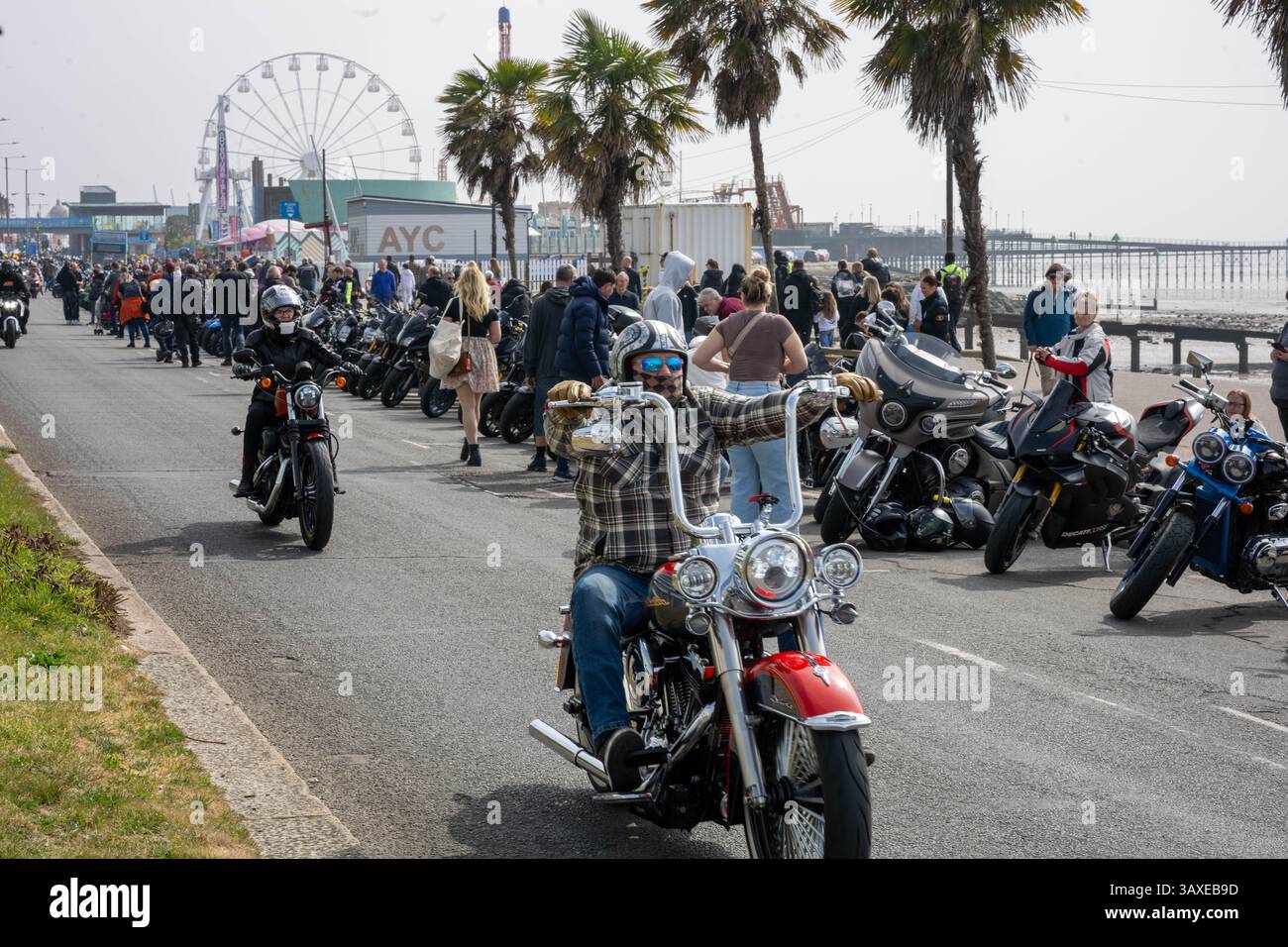 Southend Essex 21st Apr 2025 Southend Shakedown iconic seafront motorcycle event bringing ...