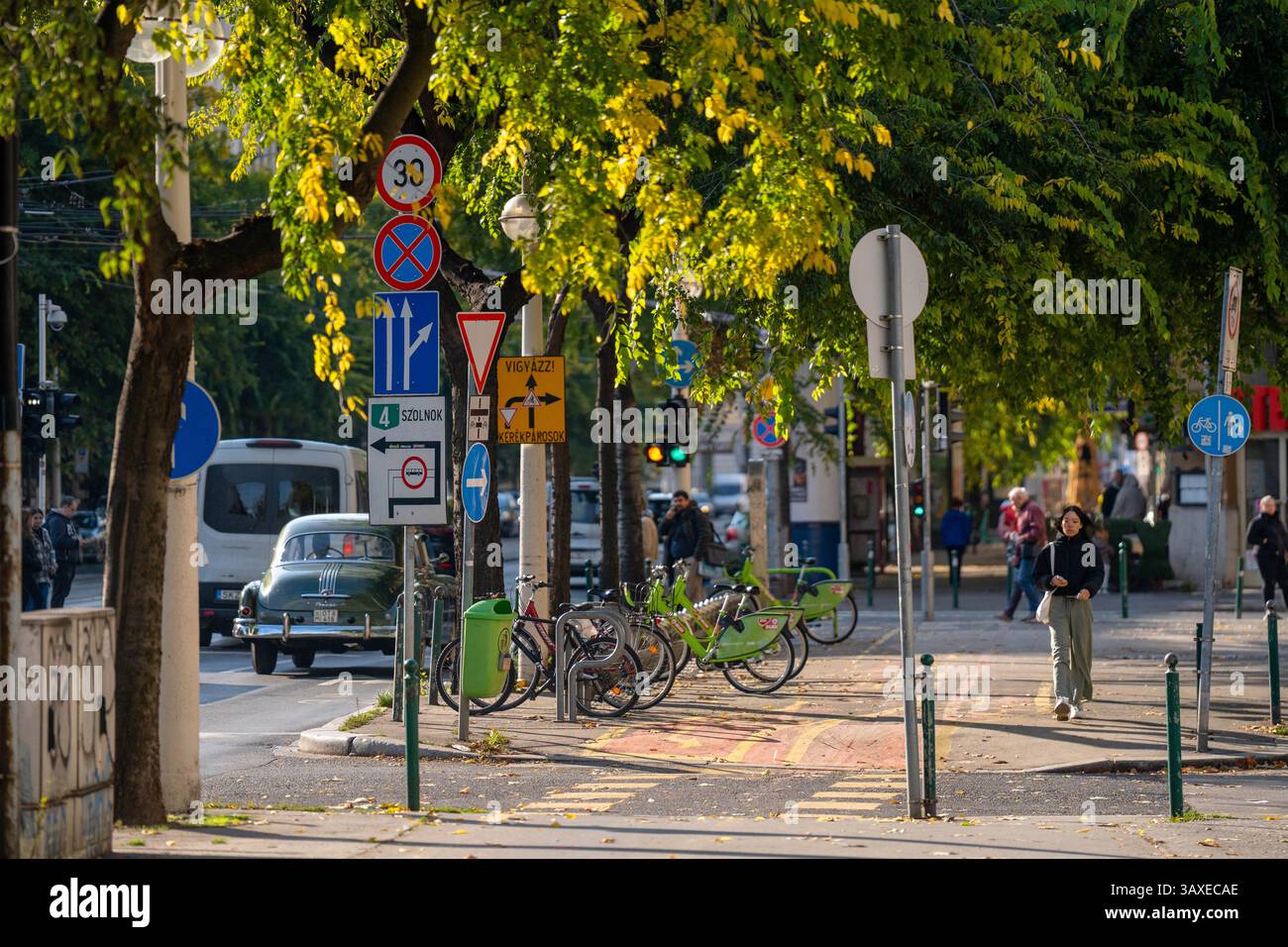 Budapest, Hungary - October 12, 2024: Budapest Center in Early Autumn ...