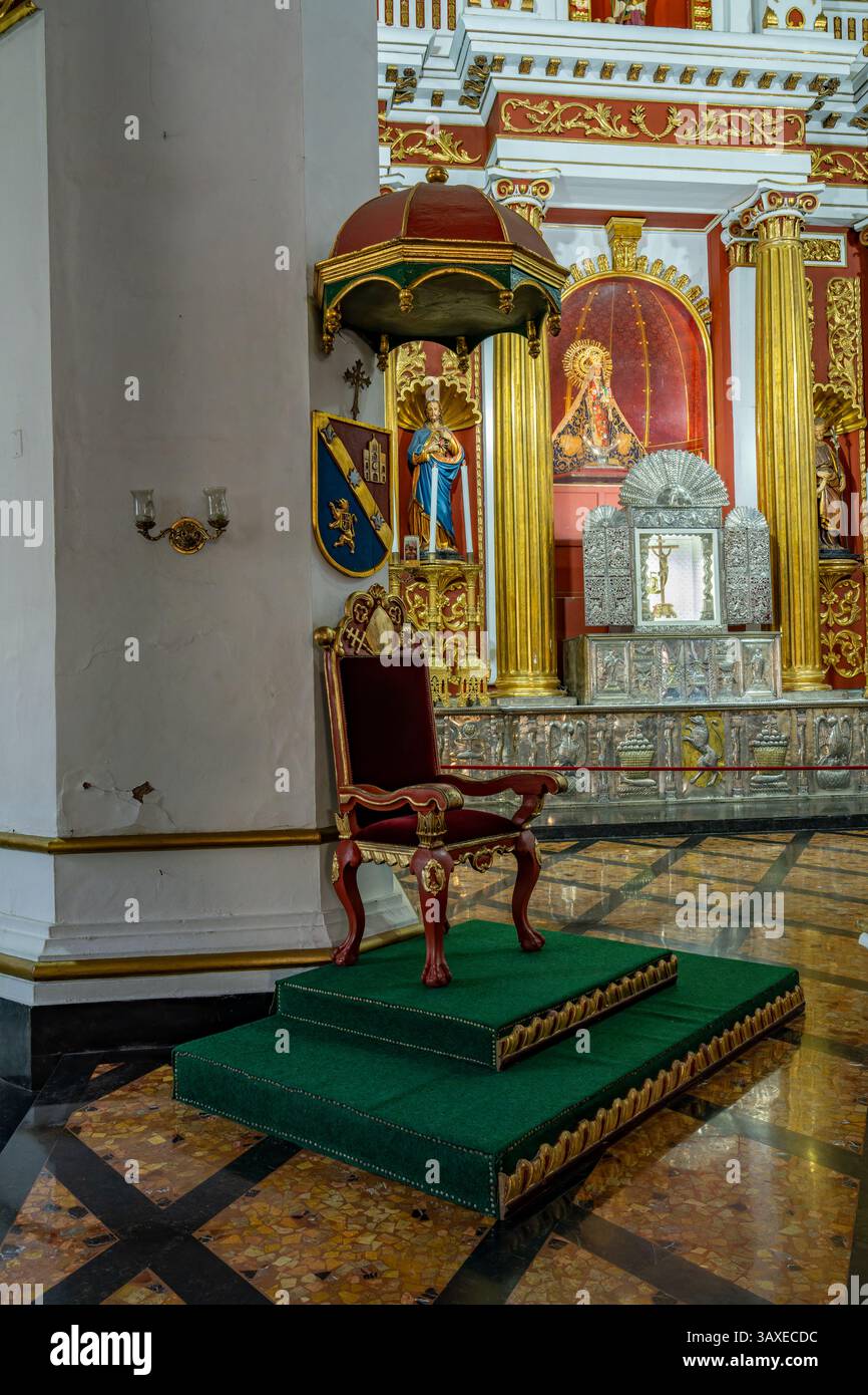 The bishop's throne and silver altar in the Cathedral of St. Nicholas ...