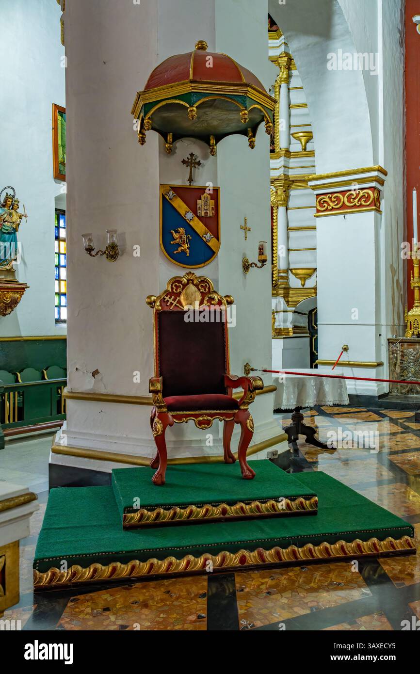 The bishop's throne in the Cathedral of St. Nicholas in Rionegro ...
