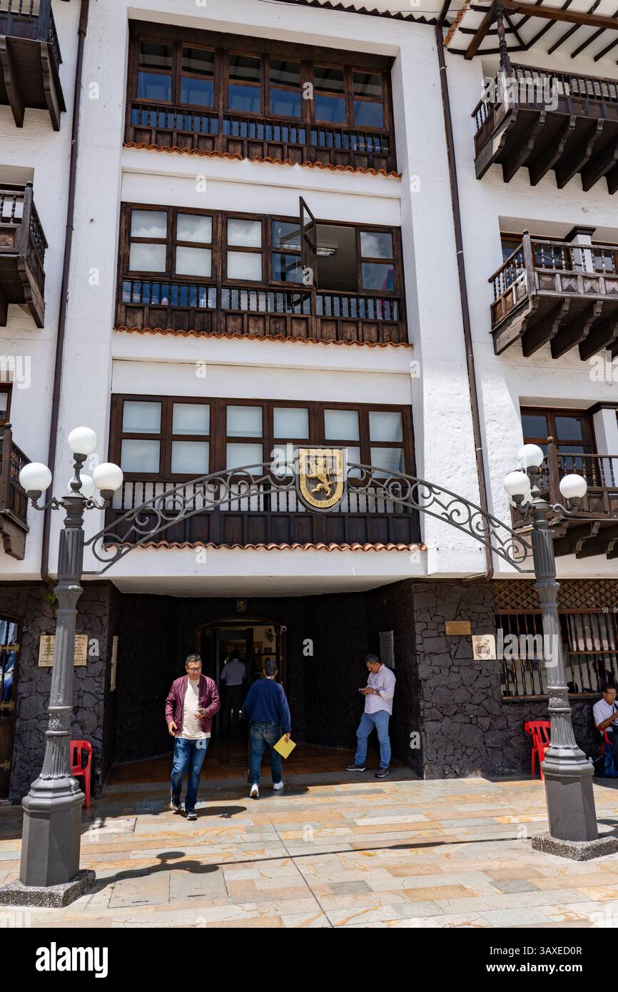 A bronze archway on the main square in front of the city hall or ...