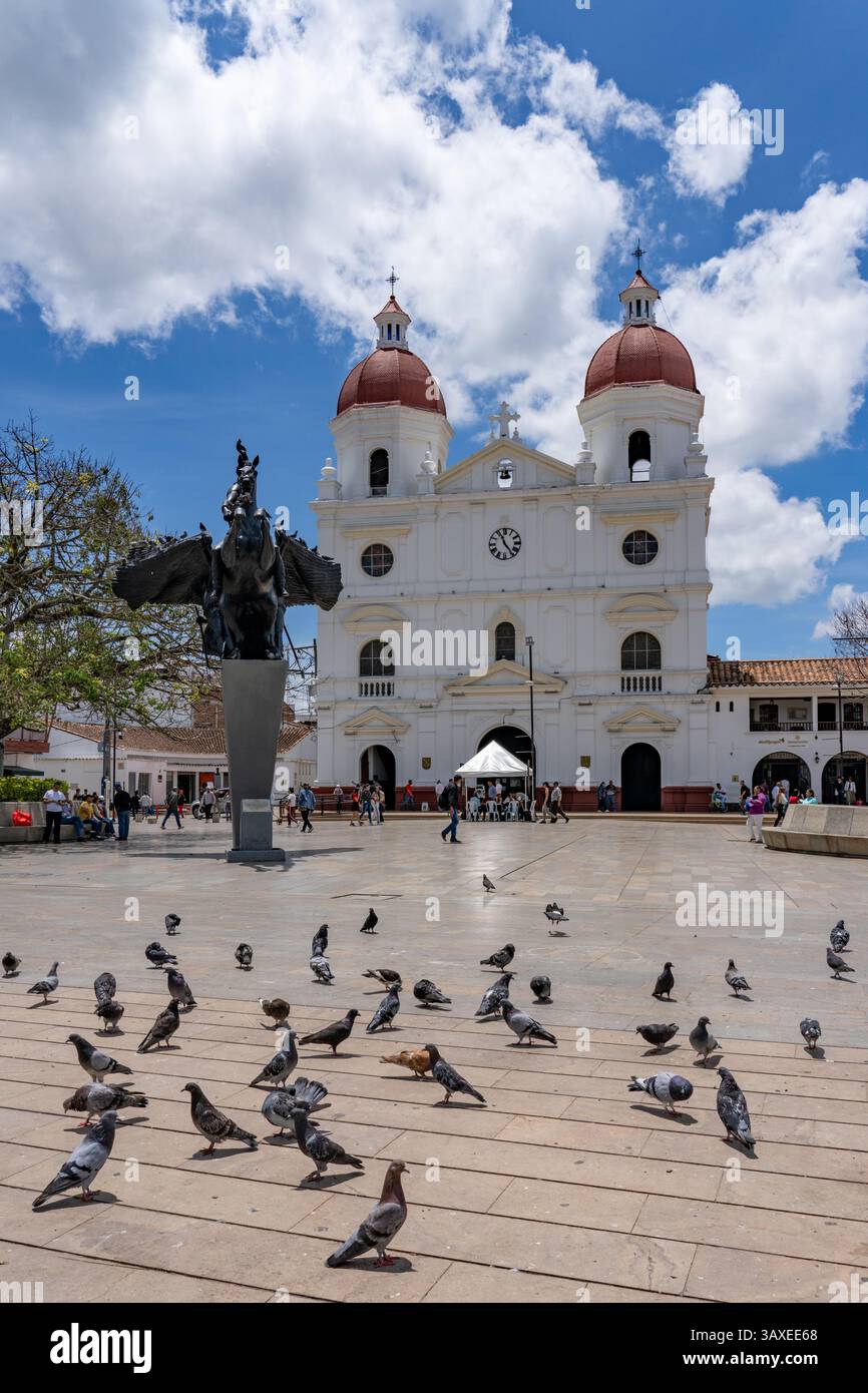 The Main Square of Rionegro, Colombia, with a bronze statue of General ...