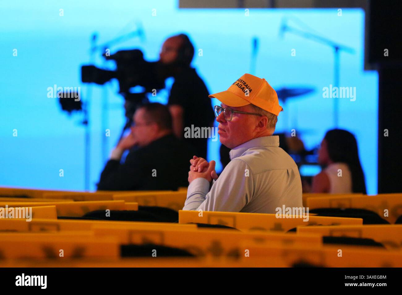 A Supporter looks around during the Trumpet of Patriots National Launch ...