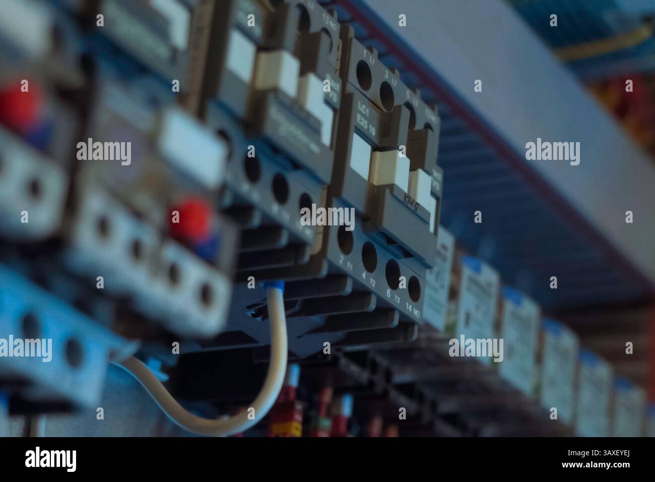 panel. Electrical control panel with switches and fuses Stock Photo - Alamy