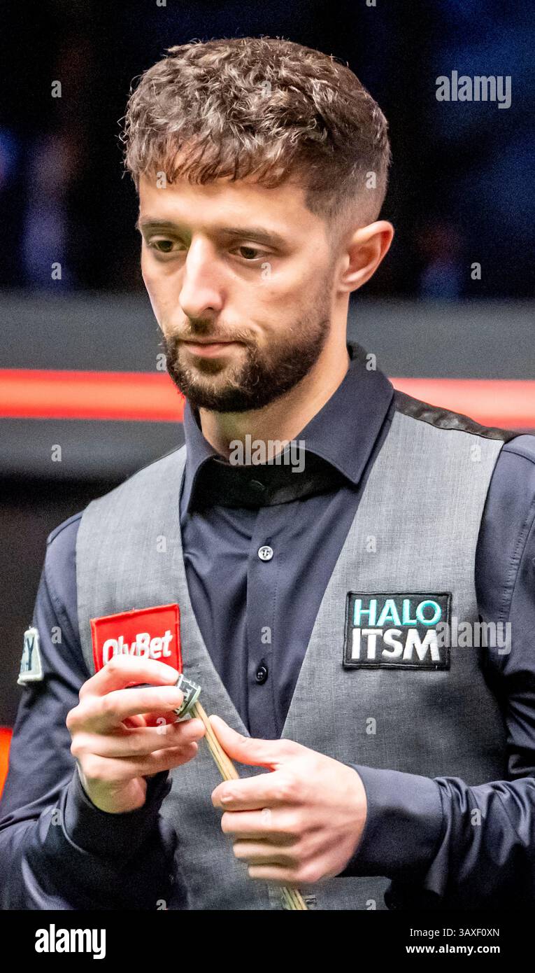 Joe O'Connor during his match against John Higgins (not pictured ...