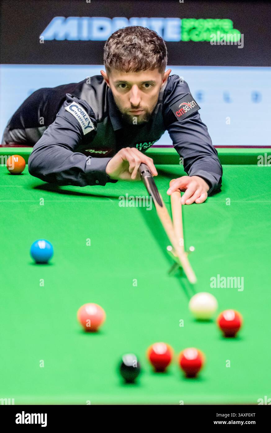 Joe O'Connor during his match against John Higgins (not pictured ...