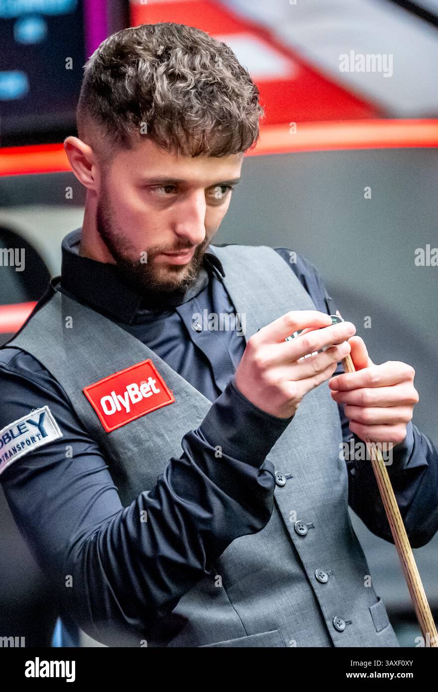 Joe O'Connor during his match against John Higgins (not pictured ...