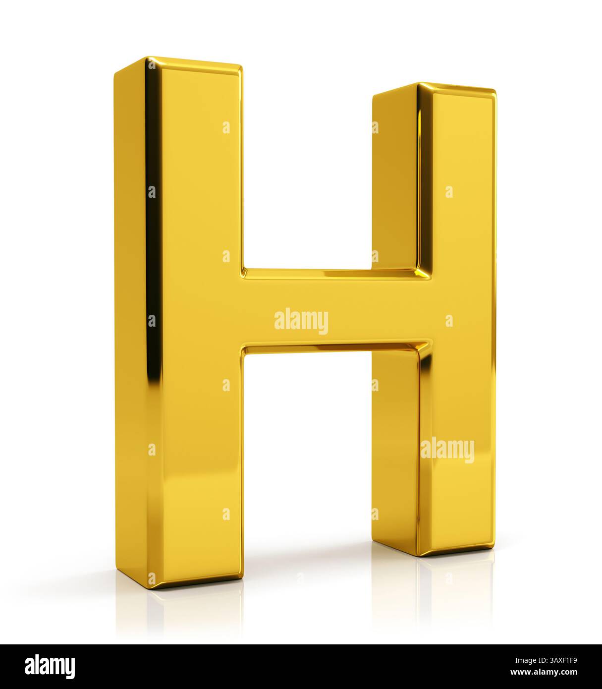 3D gold letter H isolated on white background Stock Photo - Alamy