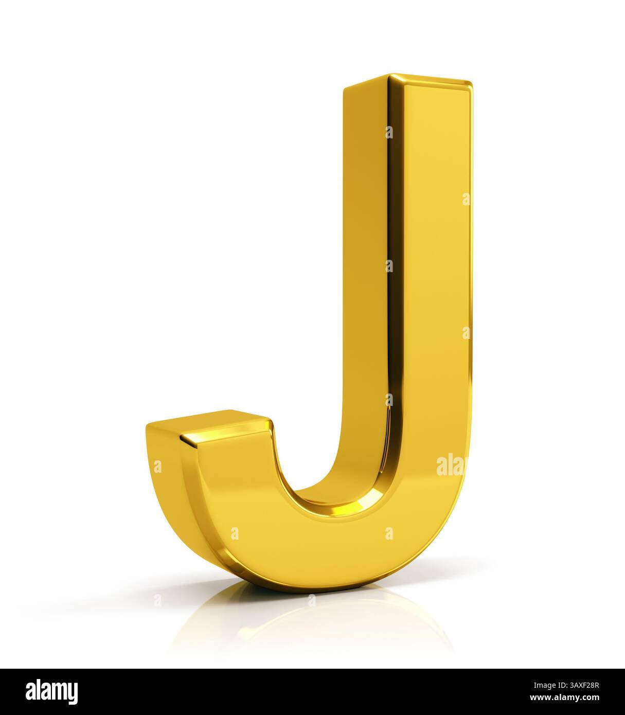 3D gold letter J isolated on white background Stock Photo - Alamy