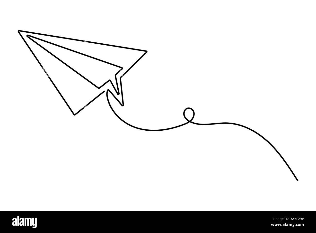 Continuous one line drawing of kite outline vector illustration Stock ...