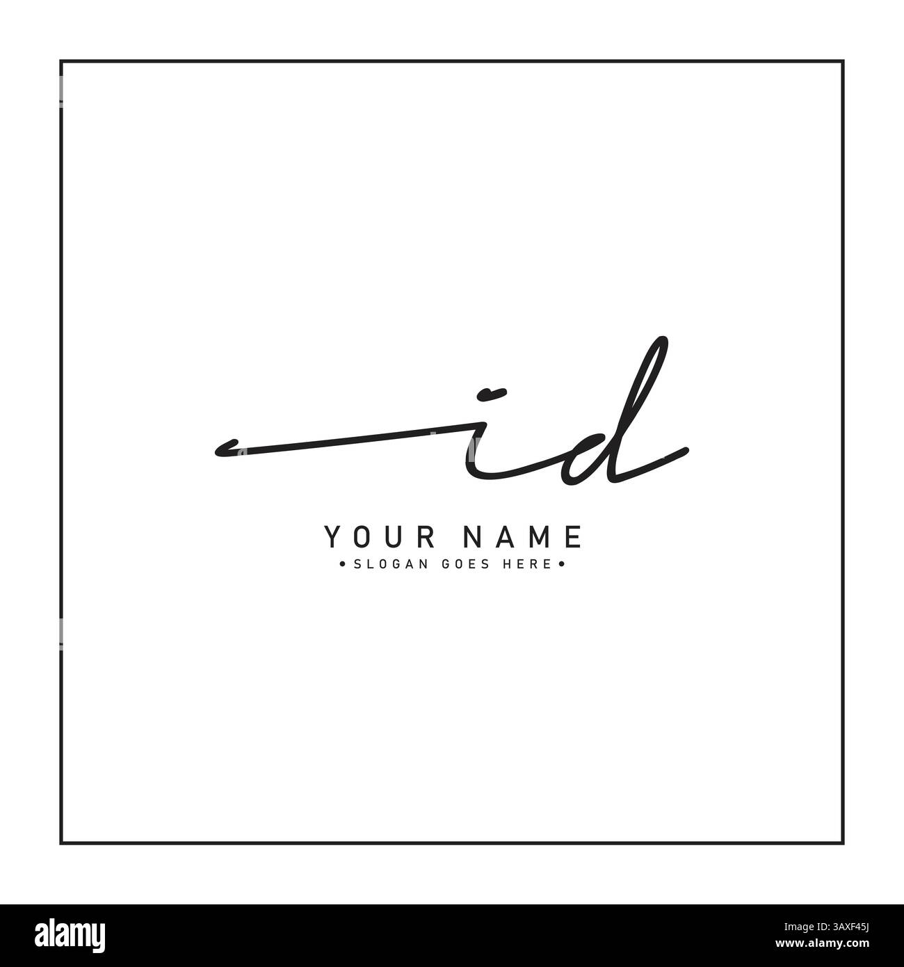 Handwritten Signature logo for Initial Letter ID - Vector Logo Template ...