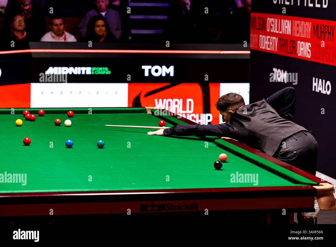 Sheffield, UK. 21st Apr, 2025. Joe O'Connor plays a shot during the ...
