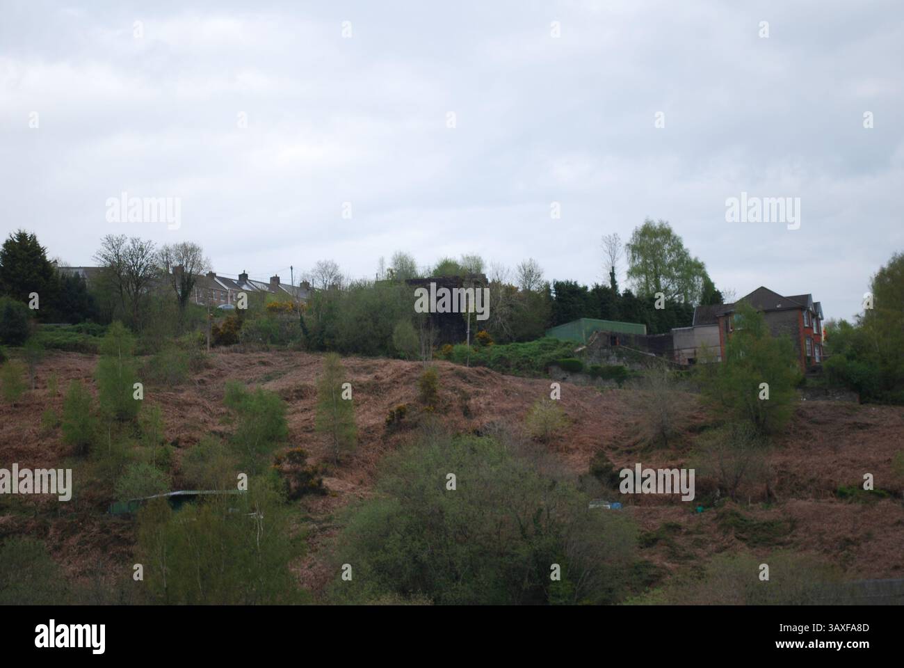 View of Abutment from Demolished Crumlin Viaduct, South Wales Stock ...